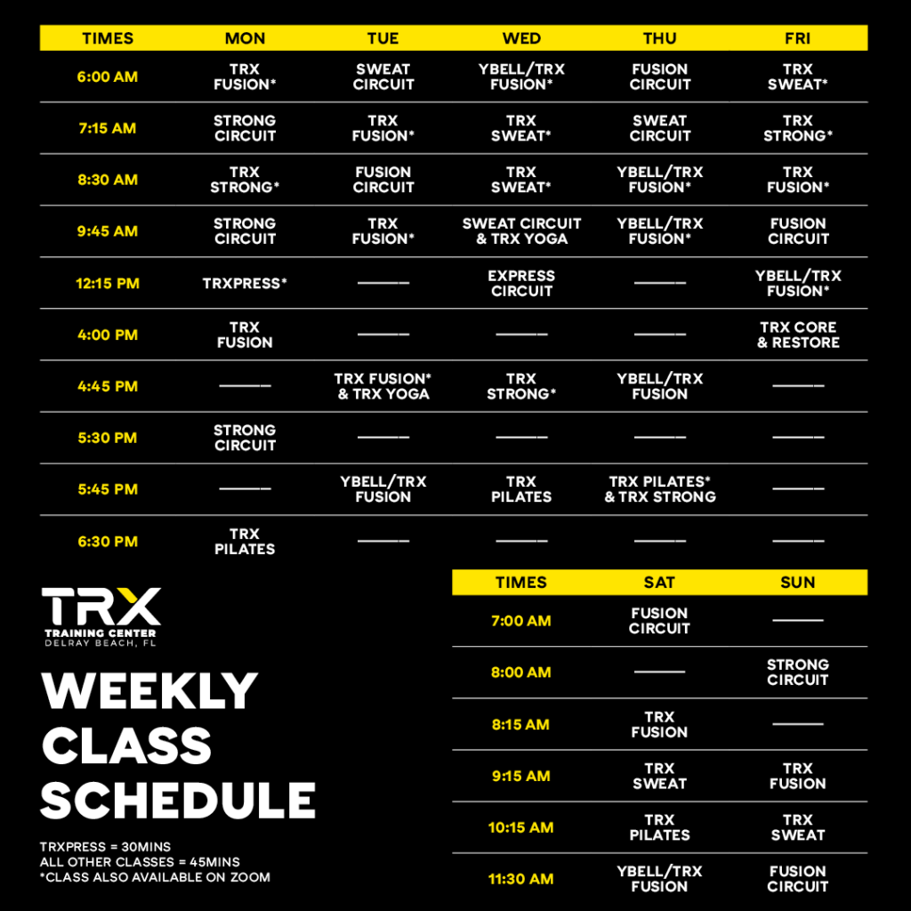Schedule - TRX Training Center